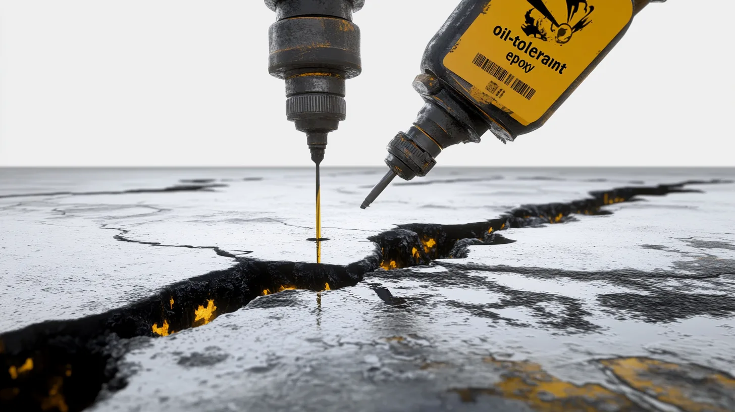Oil-Soaked Concrete Crack Repair with Epoxy Injection | ZDSpoxy
